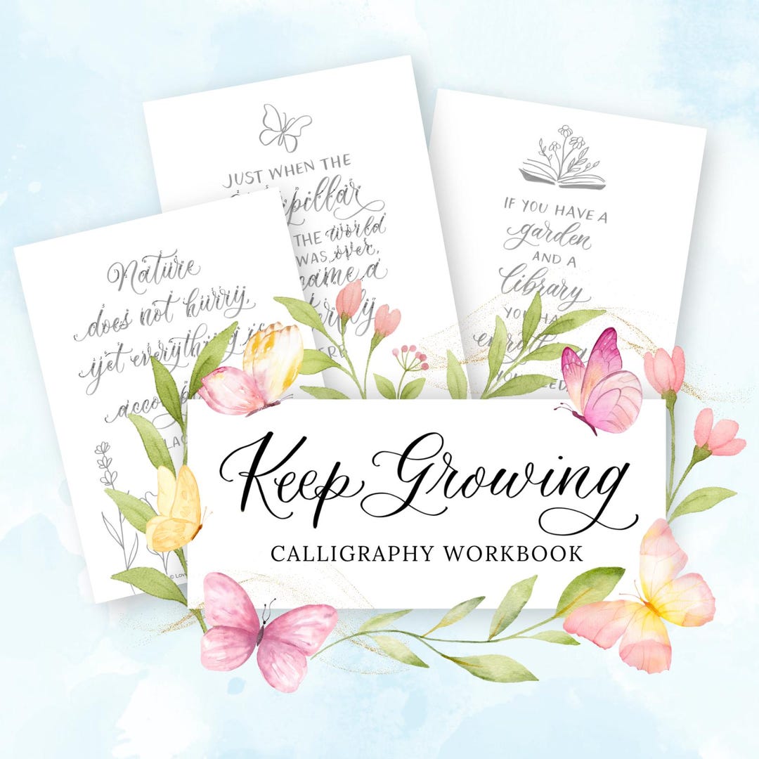 Keep Growing Calligraphy Workbook - Etsy