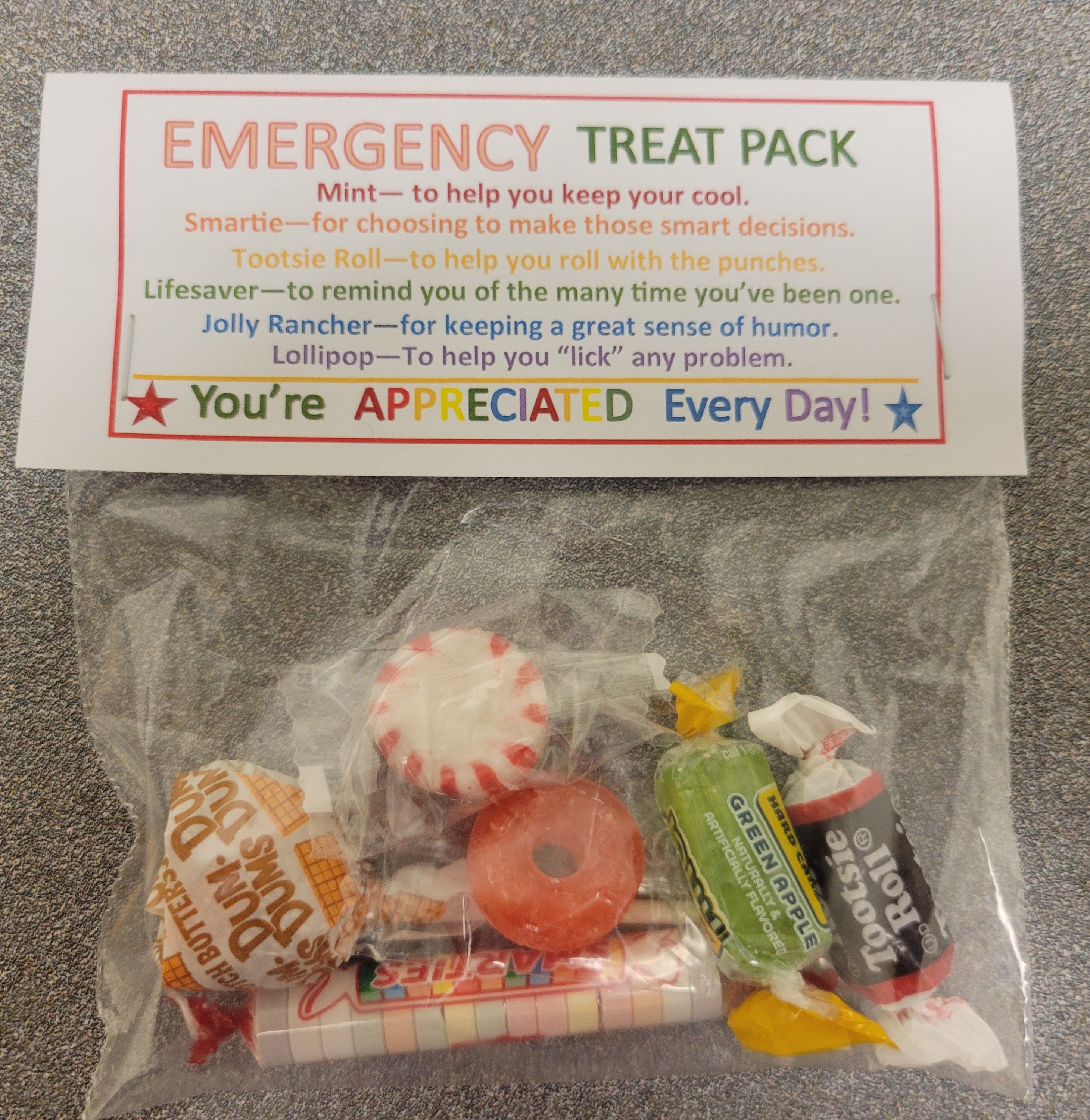 Emergency Treat Pack, Sweet Thoughts Goody Bag, Friends, Co-workers ...