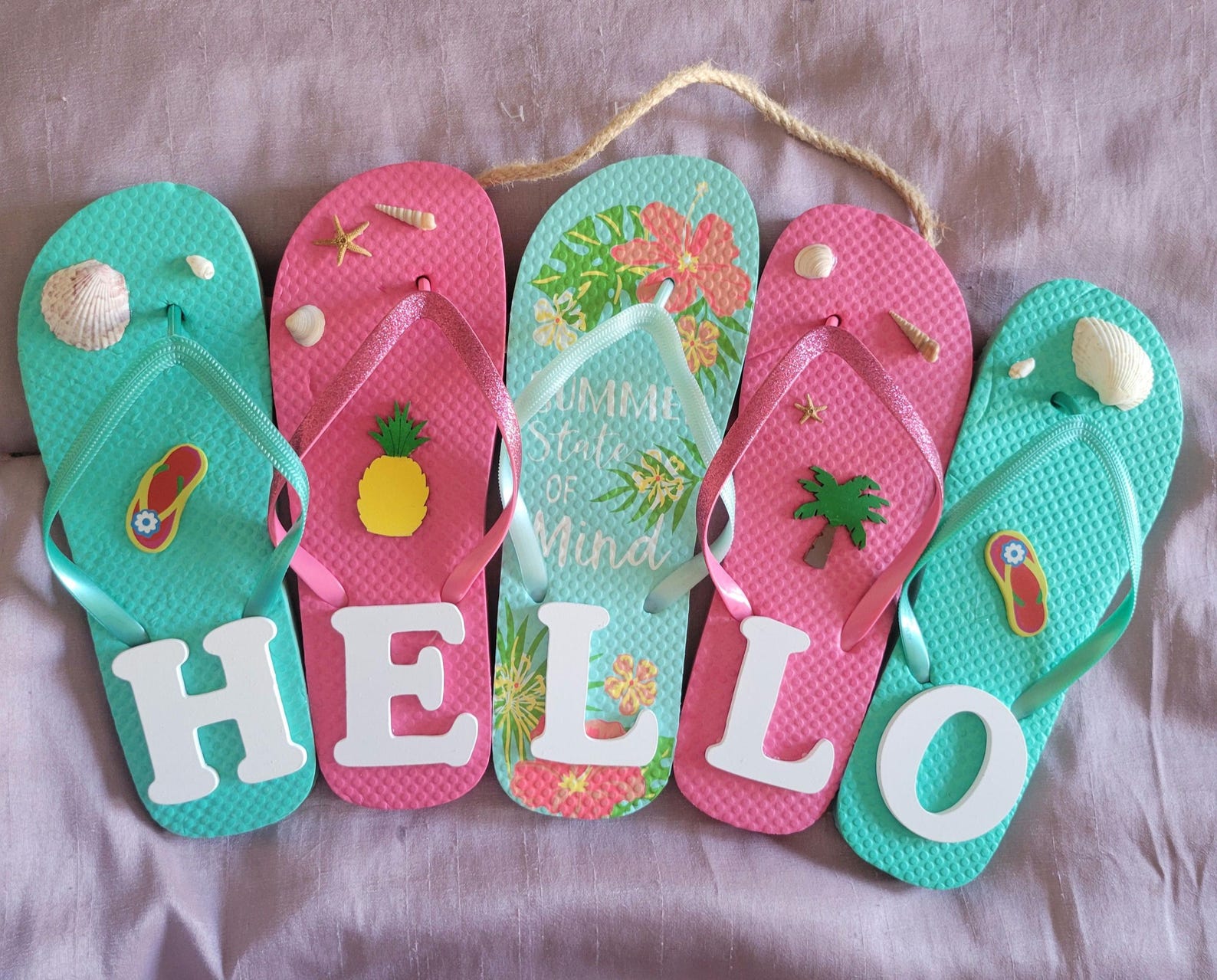 HELLO Flip Flop Wreath - Etsy