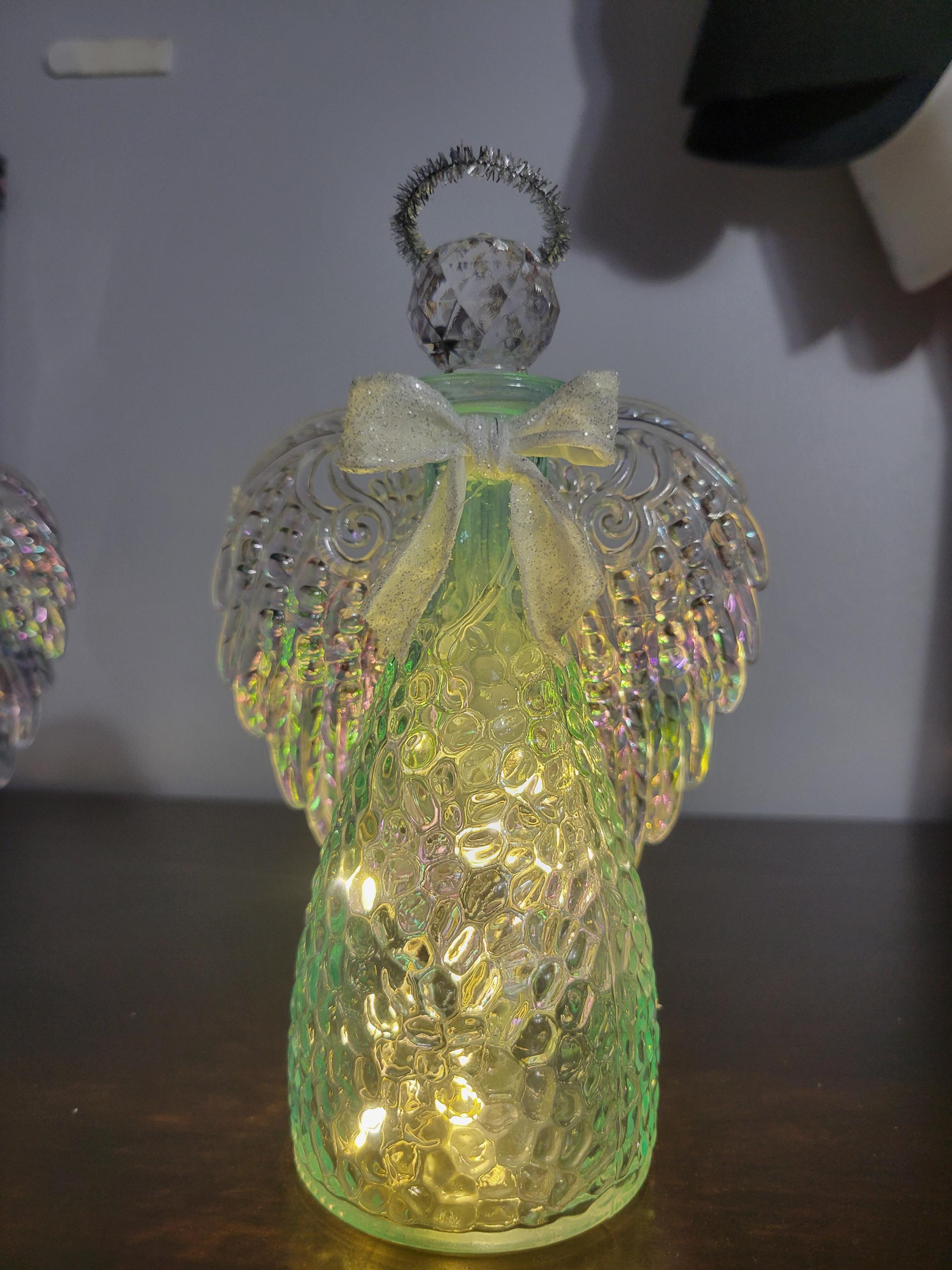 Angel Glass Bottle Remembrance/ Guardian Angel Figurine, Handmade ...