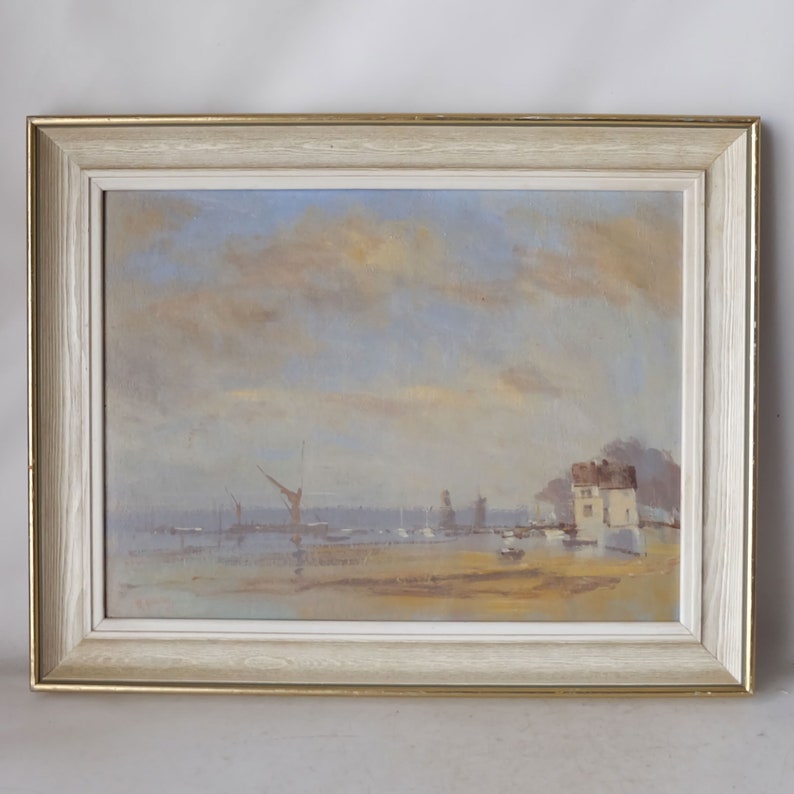 Edward Gentry (b.1943) - Oil Painting With a Depiction of Boats and a ...