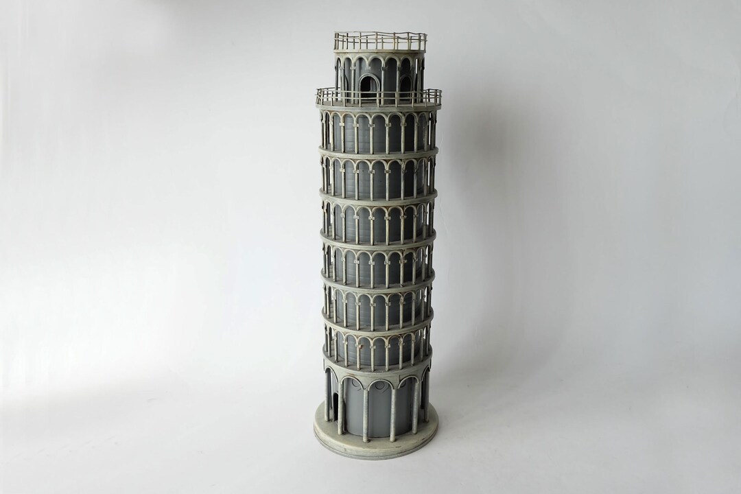 Vintage 1970's 1980's Large Metal Pisa Tower Scale Model - 53cm (20.8 ...