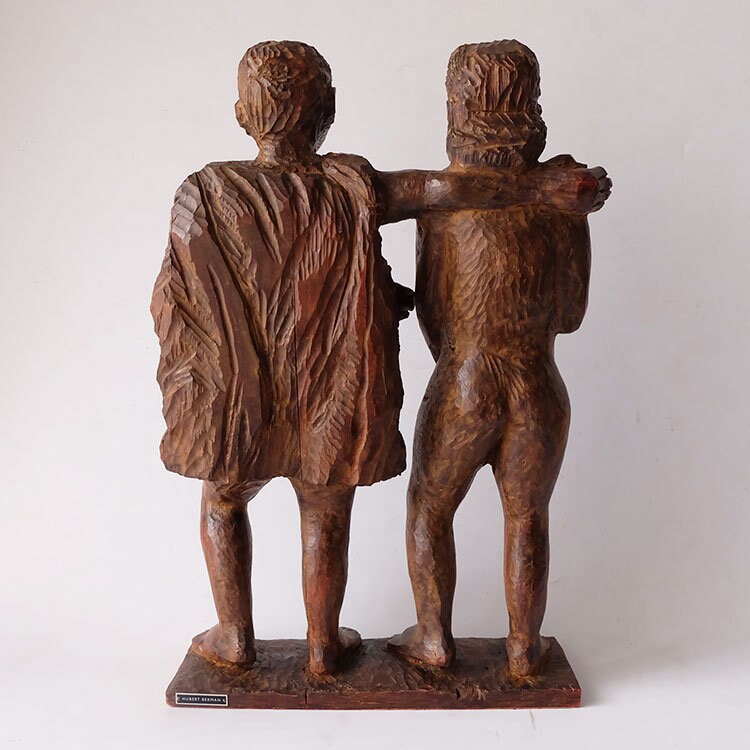 Hubert Bekman (1896-1974), Holland Vintage 1960's Pear Wood Man and ...