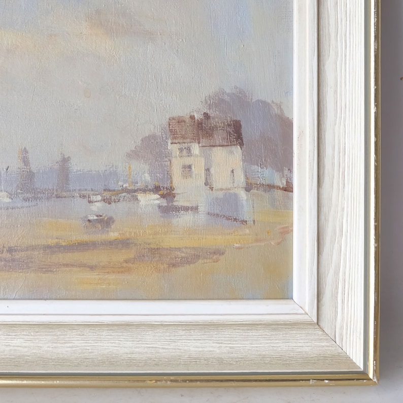 Edward Gentry (b.1943) - Oil Painting With a Depiction of Boats and a ...