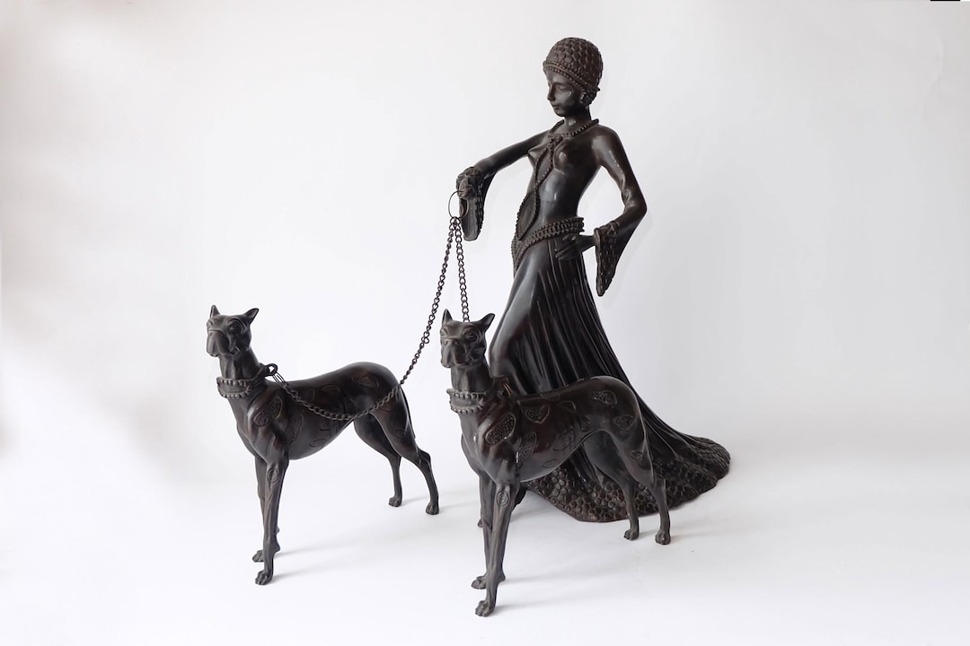 Bronze Sculpture After George Gori - the Guardians - Lady With Great ...