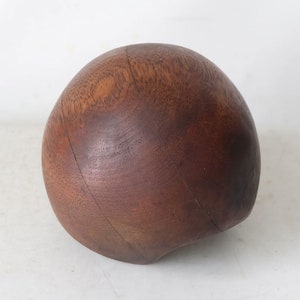 Mid-century Modern Wooden Art Sculpture Hand Carved Ball Object With ...