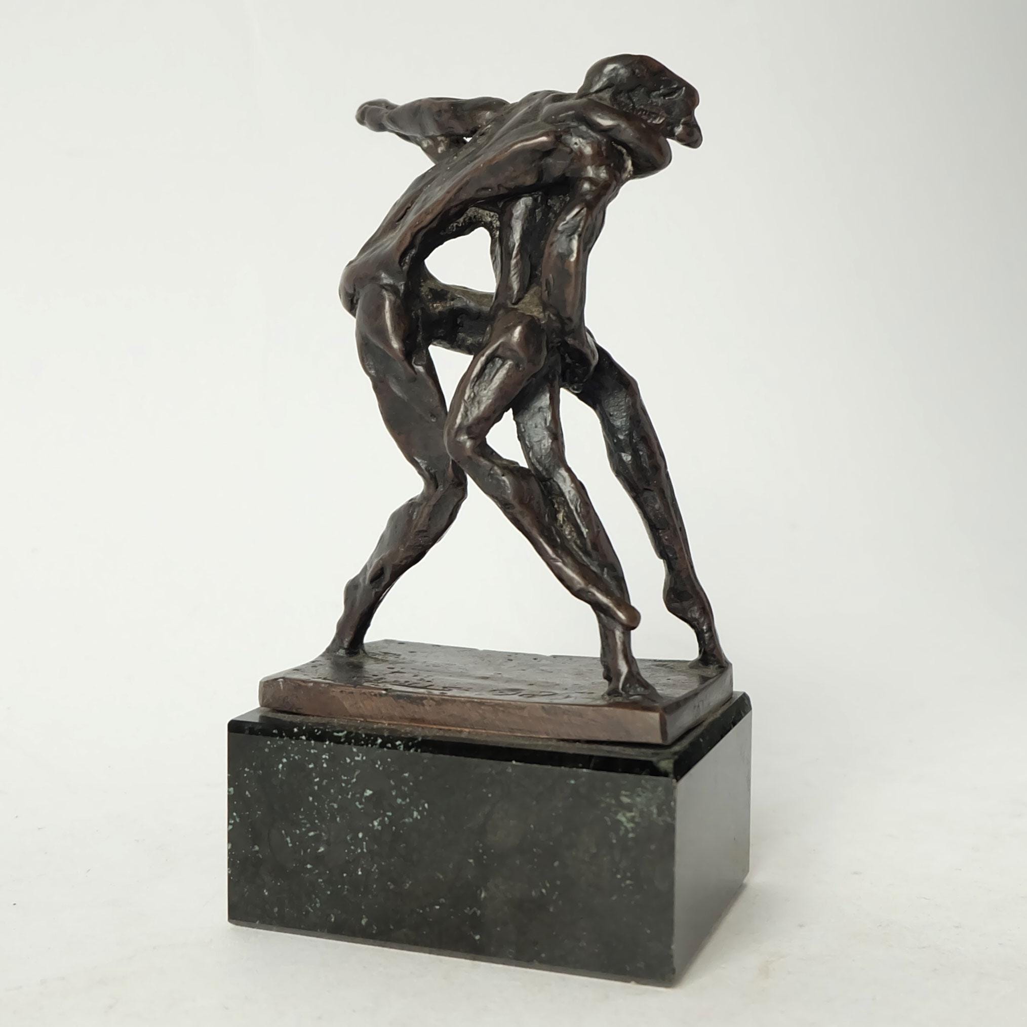 Eric Claus (1936-) - sculpture en bronze signée d'un couple dansant le ...