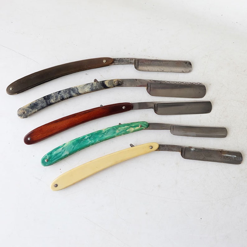 Collezione di 5 antichi rasoi/lamette da barba. TUCKMAR SOLINGEN HAMON ...