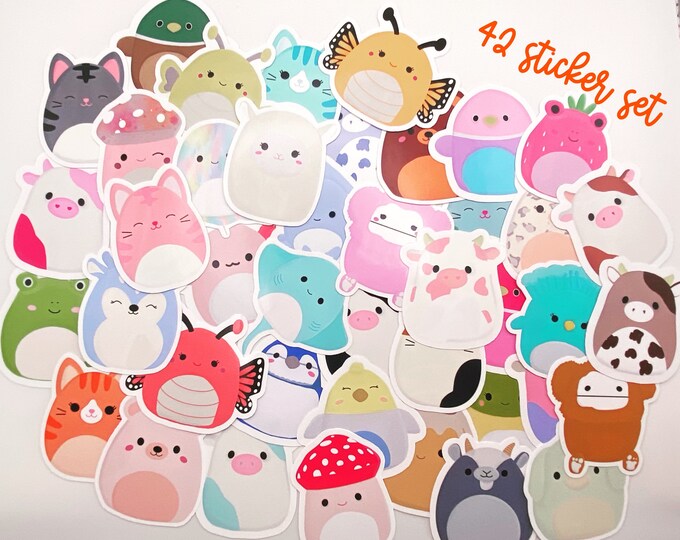 Squishmallow Favorites Vinyl Stickers Avery the Duck, Malcolm the ...