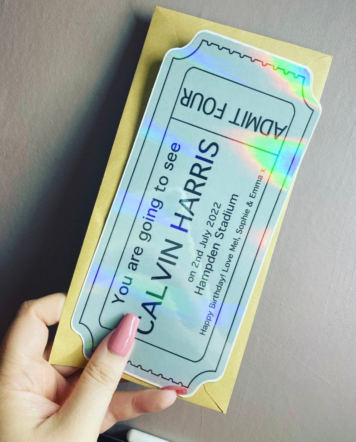 Holographic Concert Ticket / Personalised Concert Ticket / | Etsy