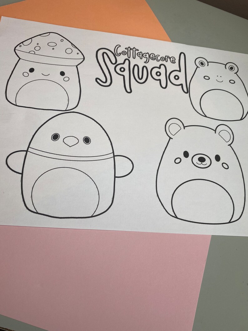 Squishmallow Colouring Page Cottagecore Colouring Page Etsy Canada