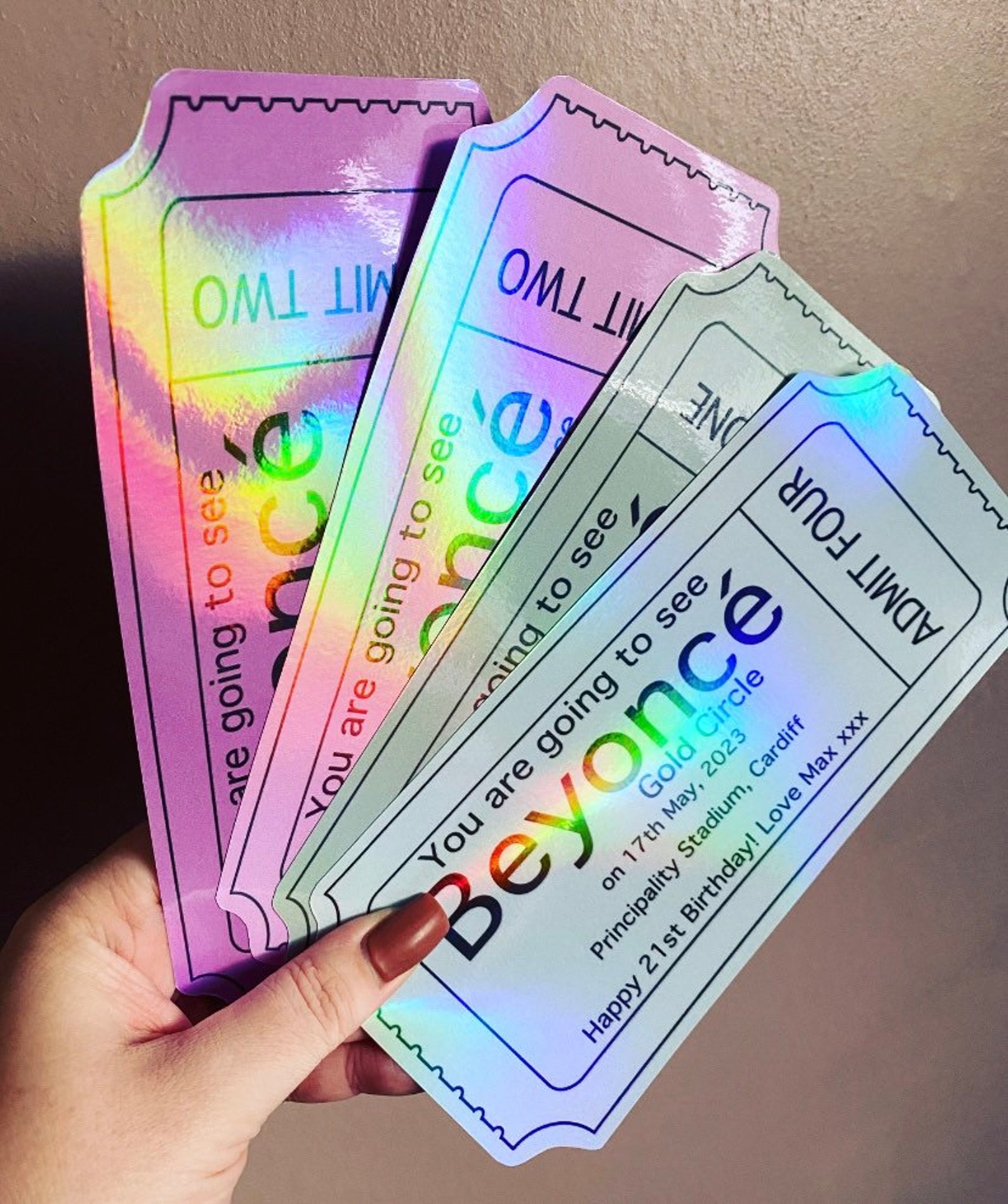 Holographic Concert Ticket / Personalised Concert Ticket / - Etsy