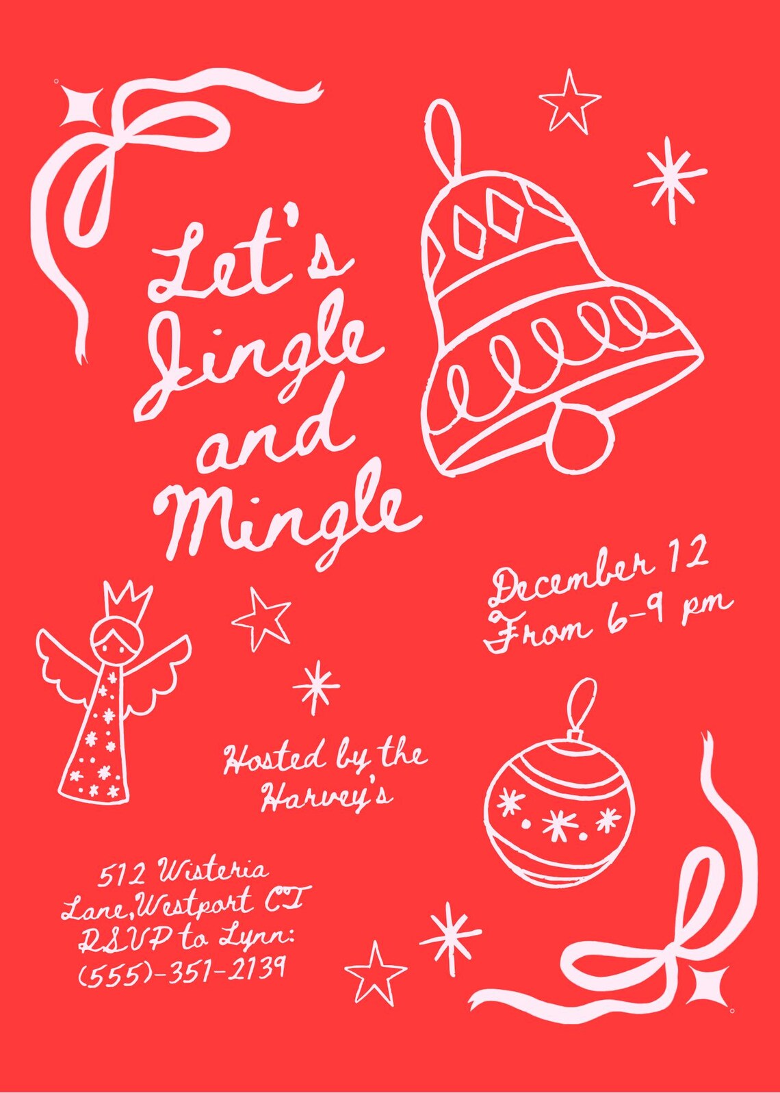 Hand-drawn Digital Holiday Party Invitation Template | Christmas Party ...