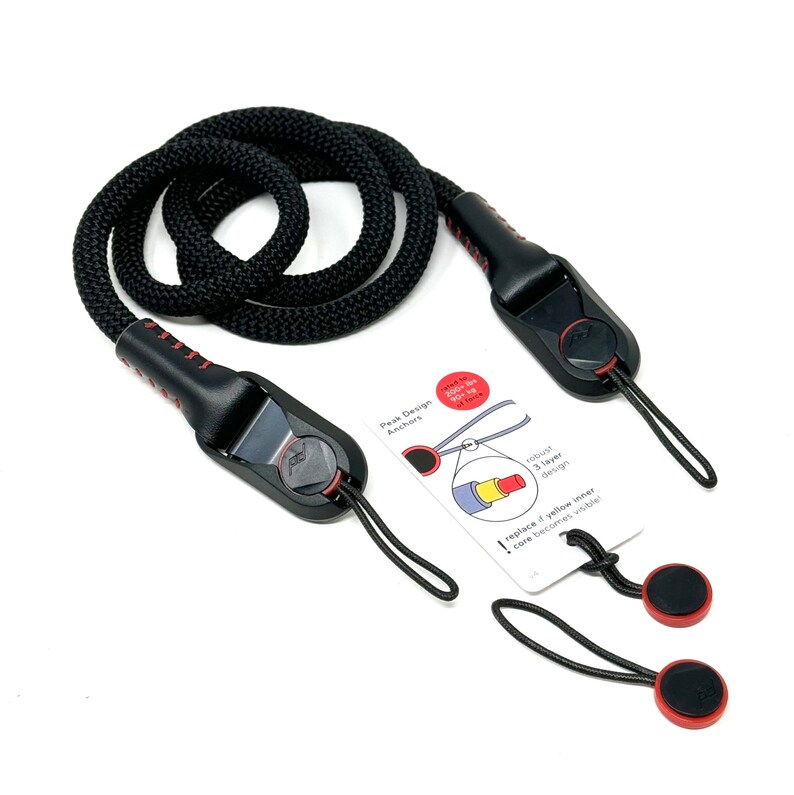 CORDY Handmade Black Braided Rope Camera Strap With Peak Design Anchor ...