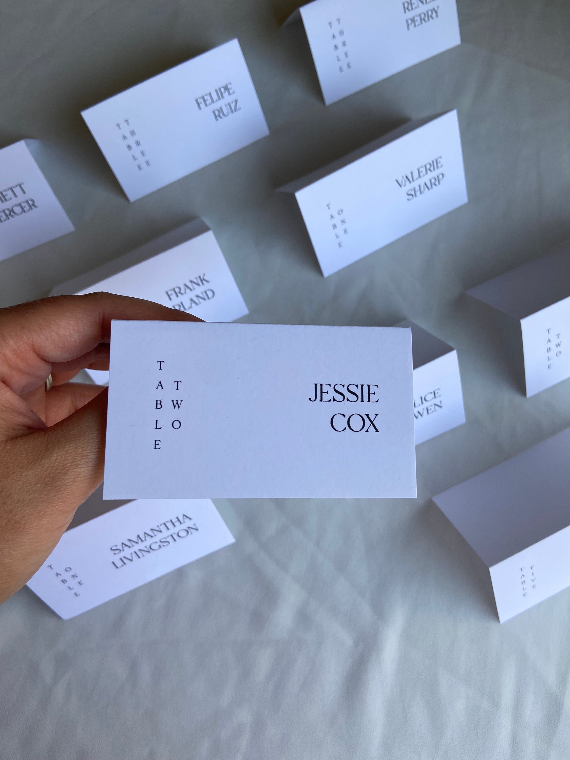 Custom Wedding Place Cards L Table Number Place Cards L Folded Name ...