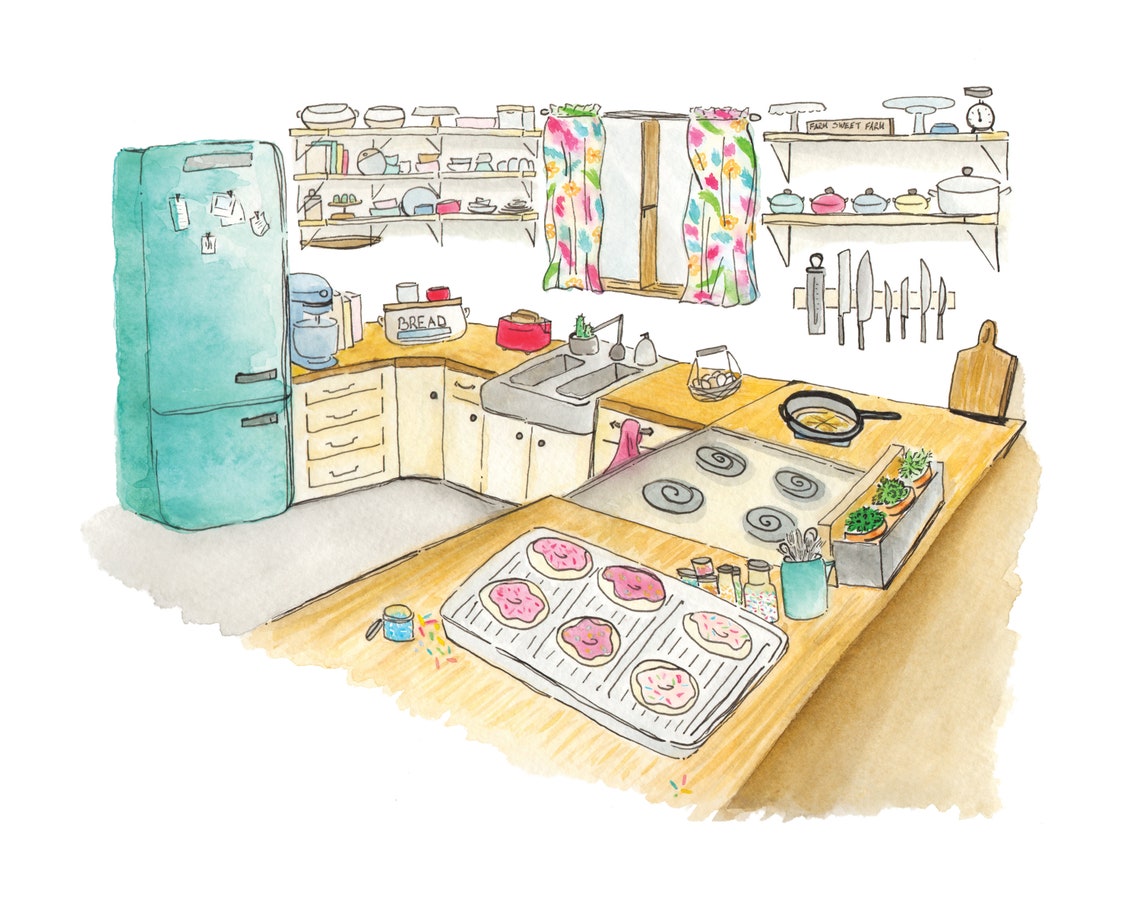 Molly's Sweet Kitchen Art Print - Etsy