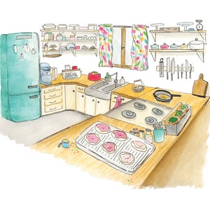 Molly's Sweet Kitchen - Art Print - Etsy