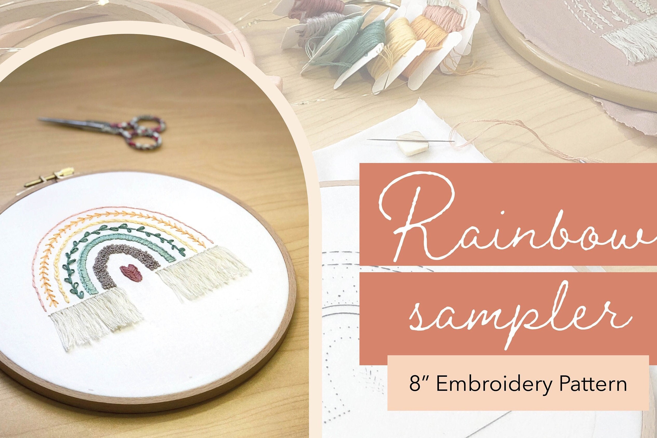 Rainbow Sampler - Embroidery Pattern (PDF + Video Tutorial) - Etsy