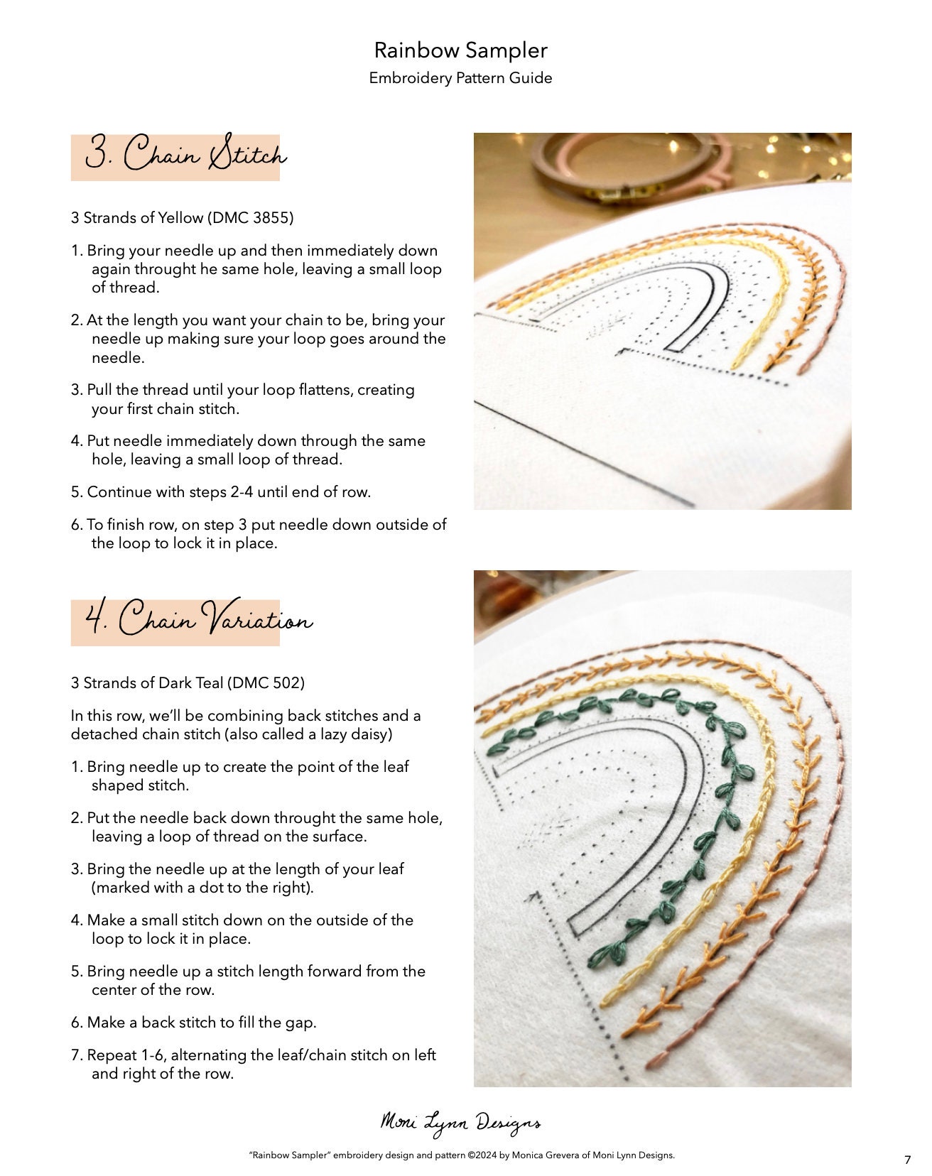 Rainbow Sampler - Embroidery Pattern (PDF + Video Tutorial) - Etsy