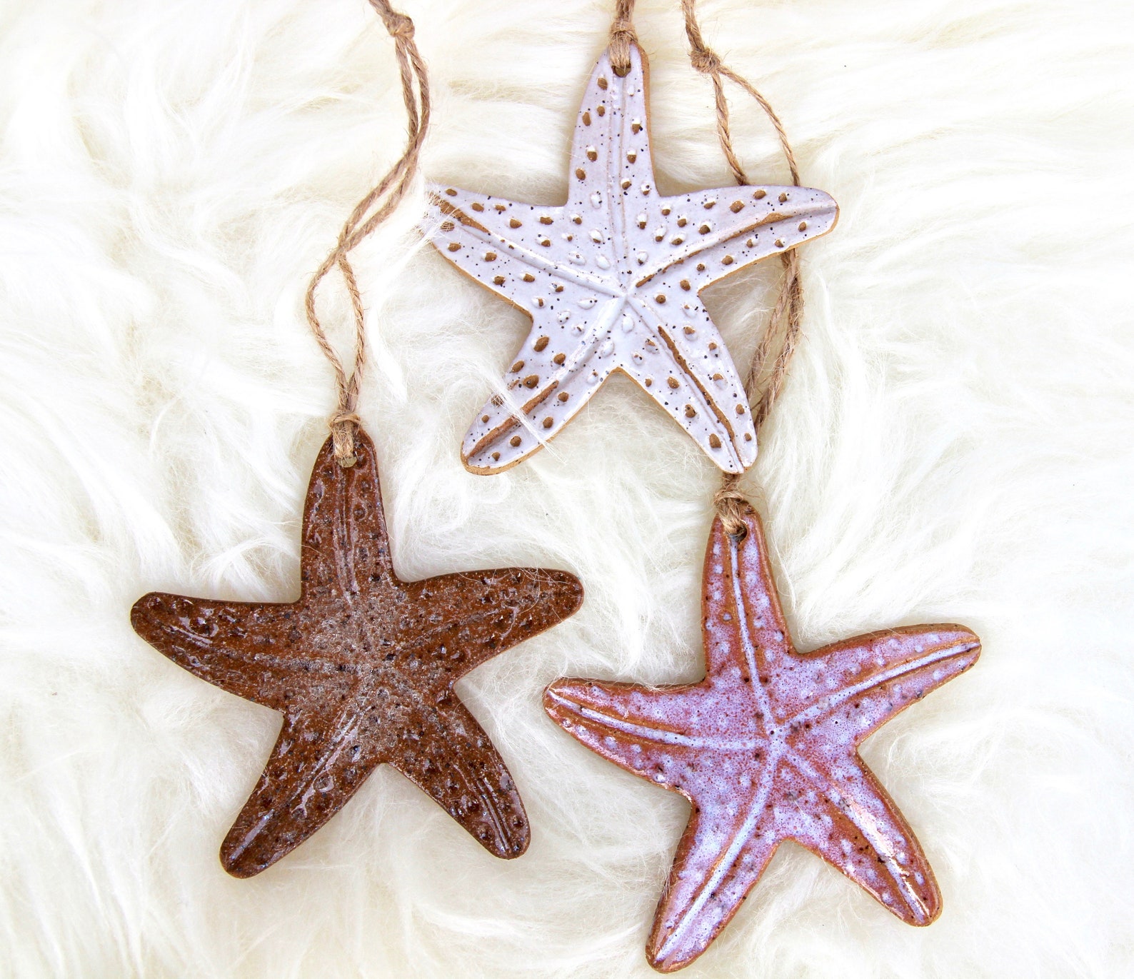 Ceramic Starfish Ornament | Handmade Pendant | Gift Idea | Hanging ...