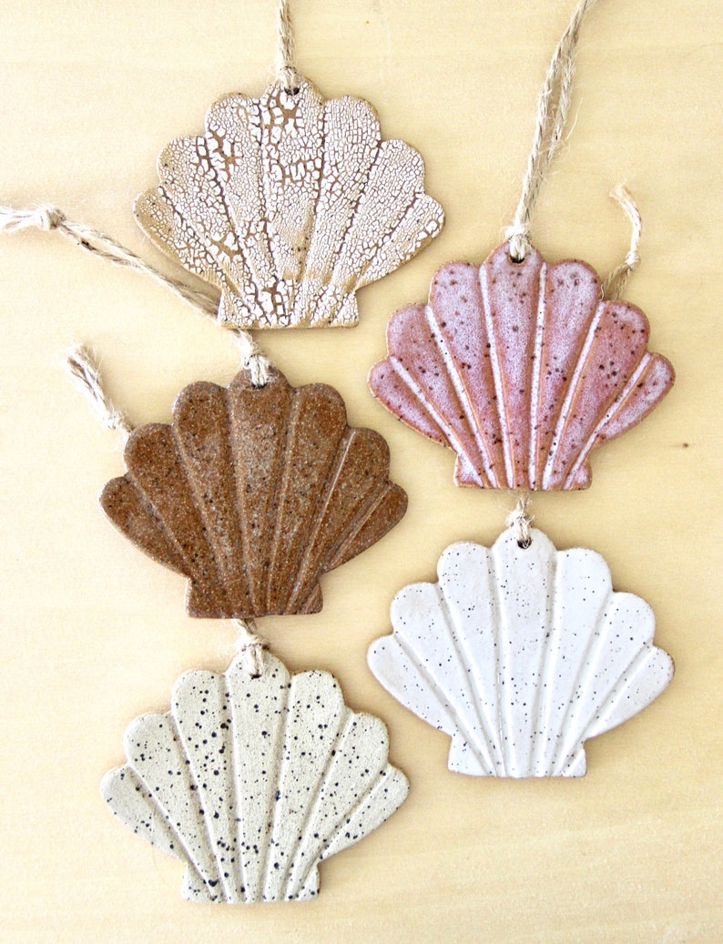 Ceramic Seashell Ornament | Handmade Pendant | Gift Idea | Hanging Clay ...