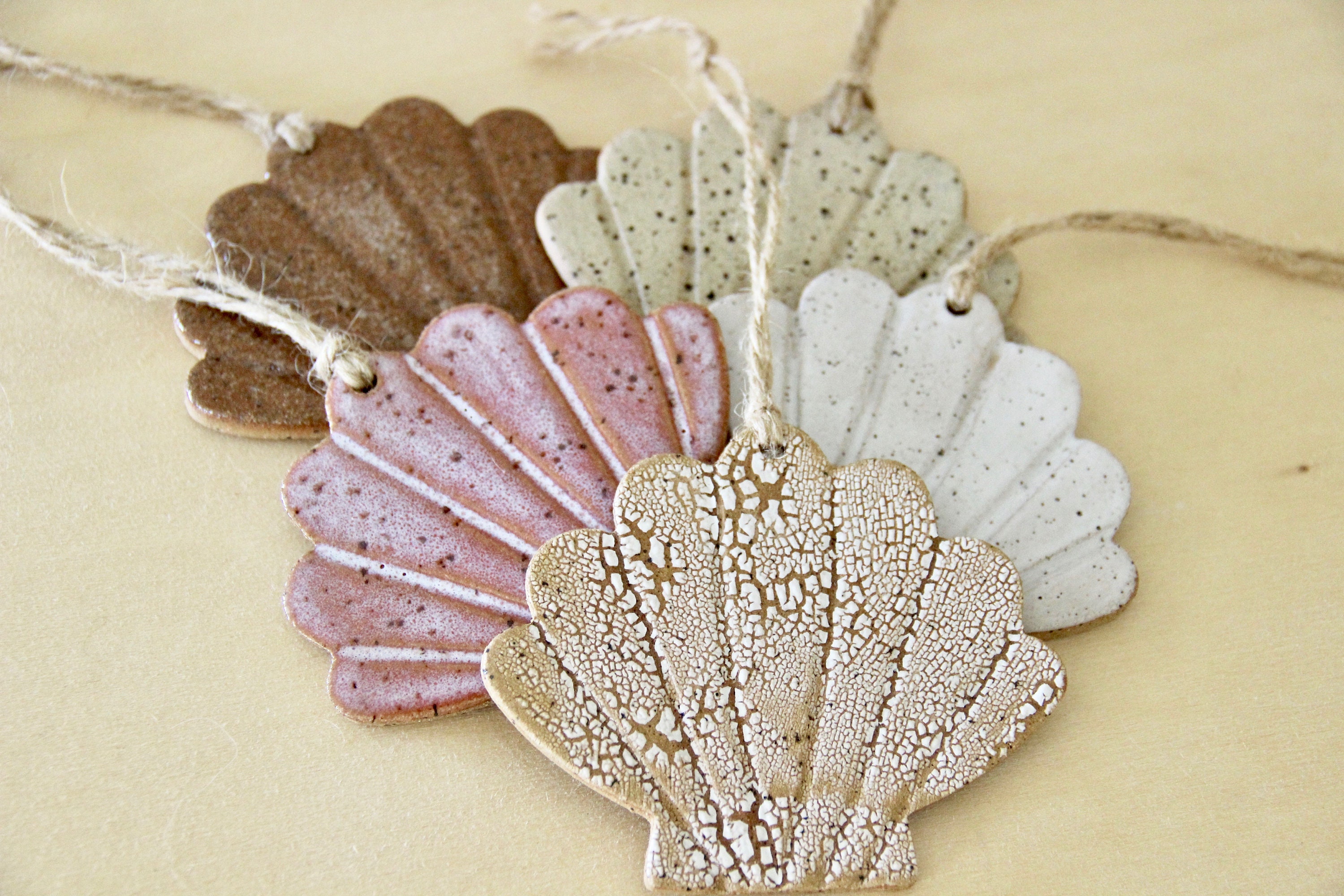 Ceramic Seashell Ornament | Handmade Pendant | Gift Idea | Hanging Clay ...