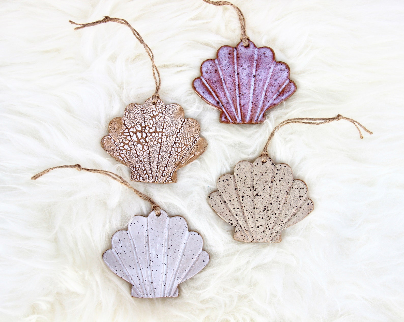 Ceramic Seashell Ornament | Handmade Pendant | Gift Idea | Hanging Clay ...