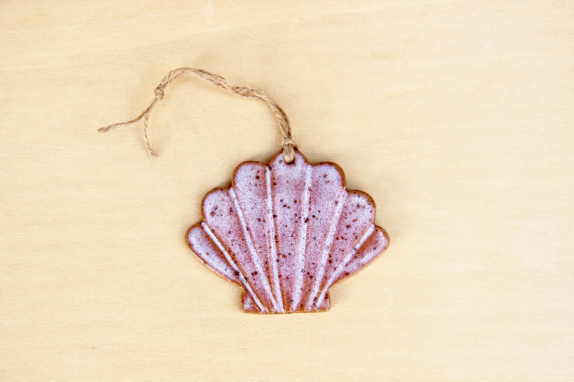 Ceramic Seashell Ornament | Handmade Pendant | Gift Idea | Hanging Clay ...