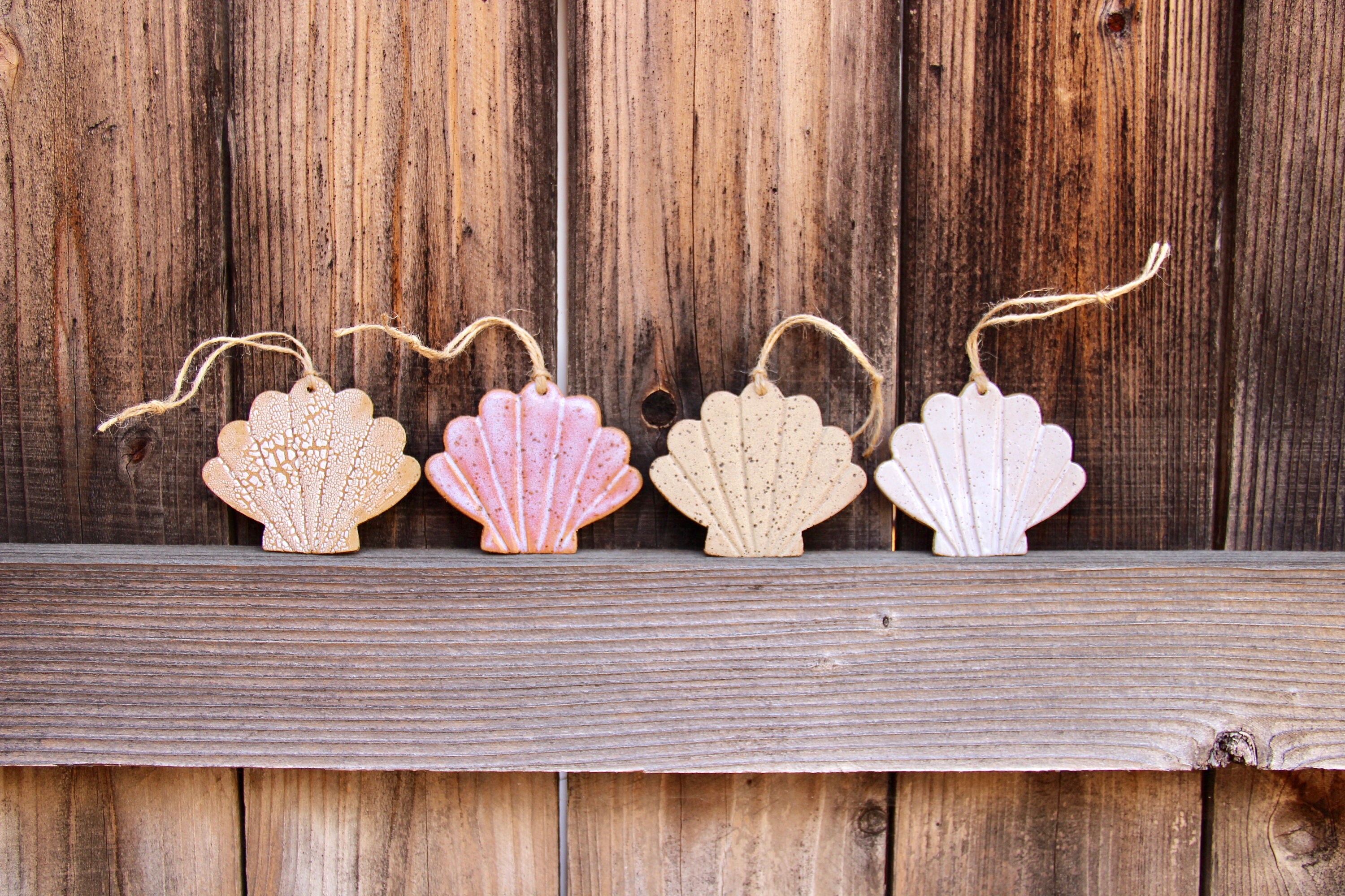 Ceramic Seashell Ornament | Handmade Pendant | Gift Idea | Hanging Clay ...