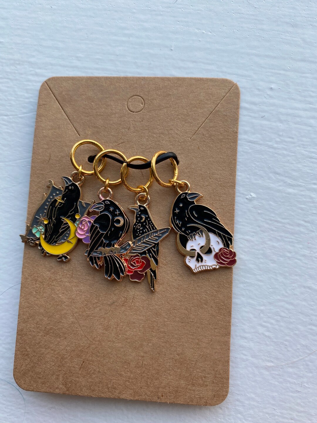 Ravens of a Feather Stitch Markers, Progress Keepers - Etsy