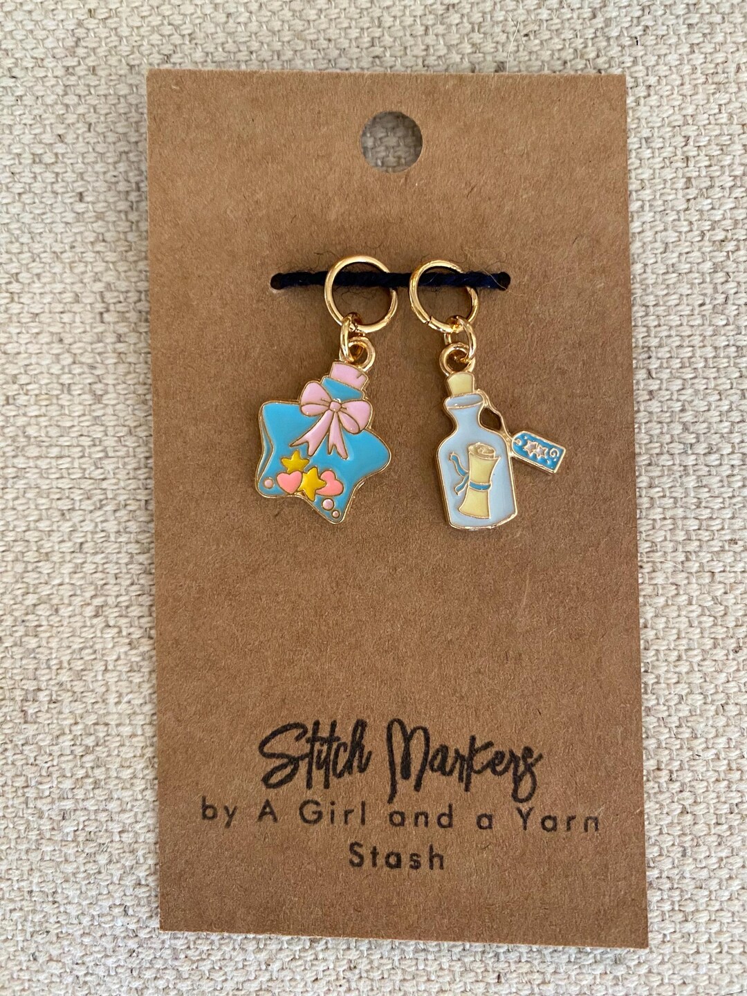 Kawaii Wish Jars Duo Stitch Markers/progress Keepers - Etsy