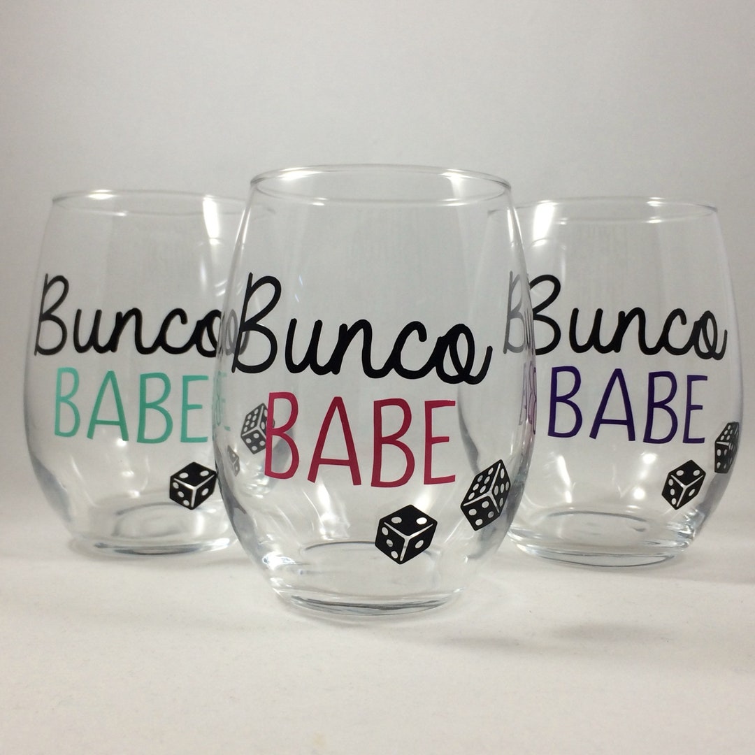 Bunco Babe Wine Glass Bunco T Dice Stemless Wine Glass Etsy