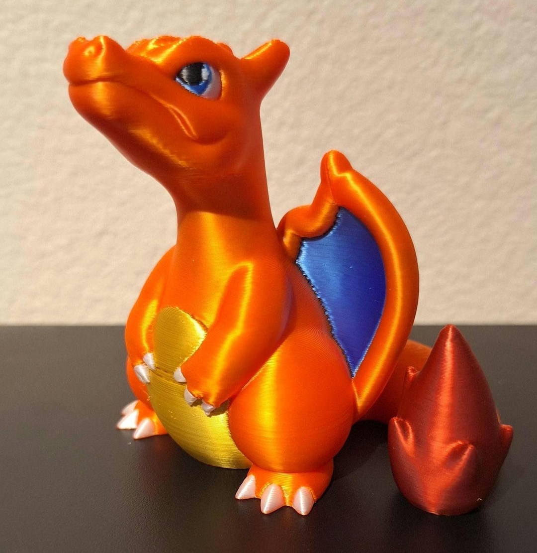 Charizard 3D Printed Colored Figure 3 Inches Tall - Pokemon - Metallic ...