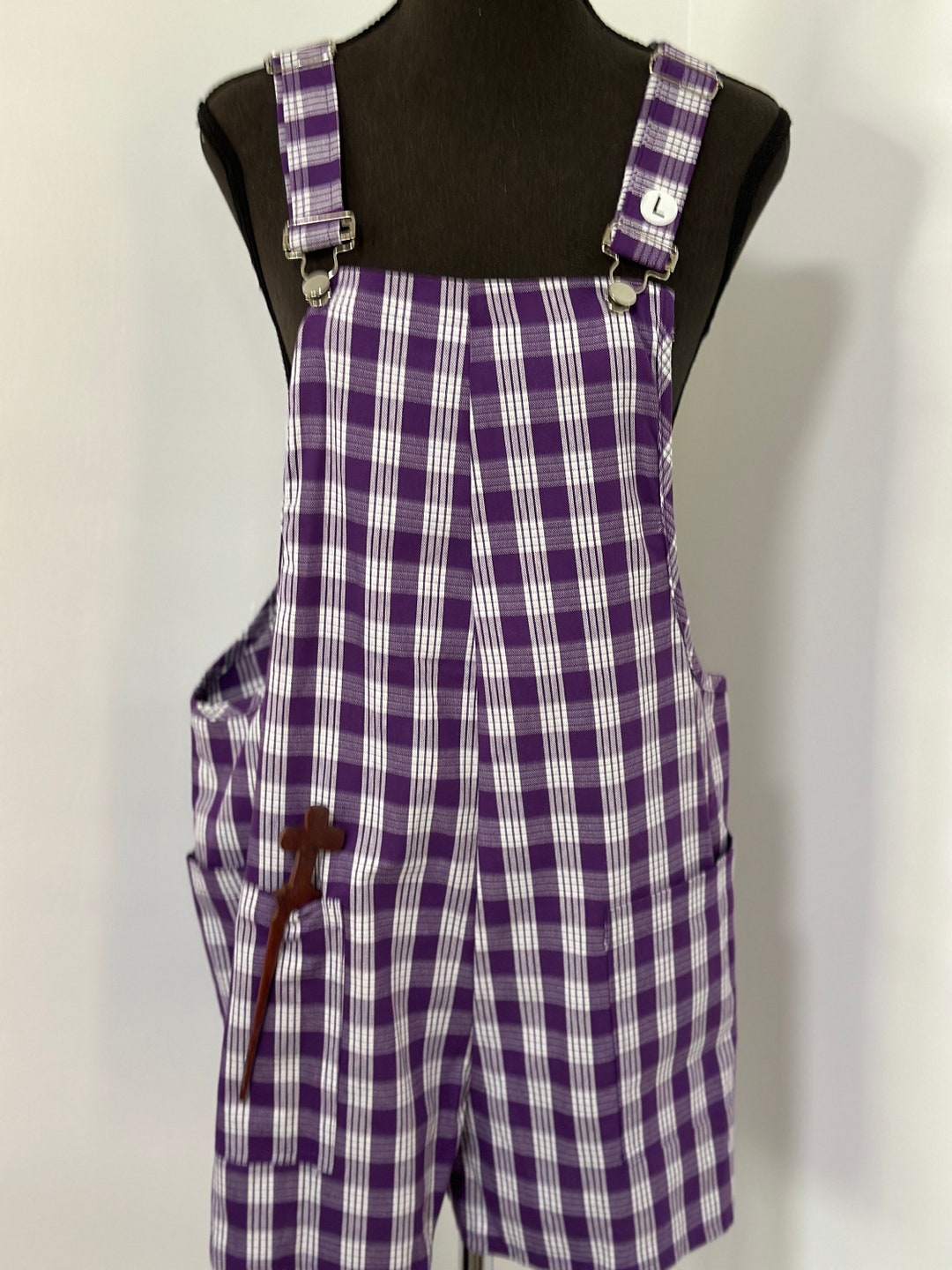 NEW!! Purple Palaka Jumper With Metal Adjusts Clips and Front Pockets ...