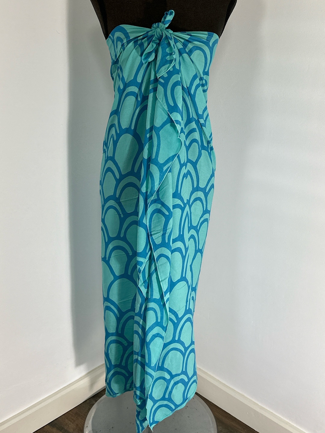 NEW! Rayon French Blue Turquoise Mermaid Tail Hawaiian Print Pareo ...