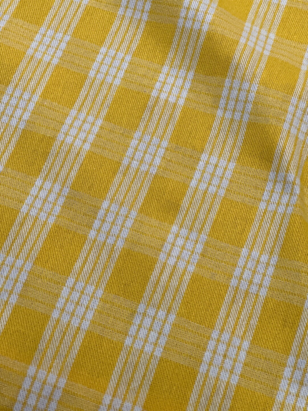 100% Heavy Cotton Palaka Fabric in Sun Yellow White Sold by the Yard - Etsy