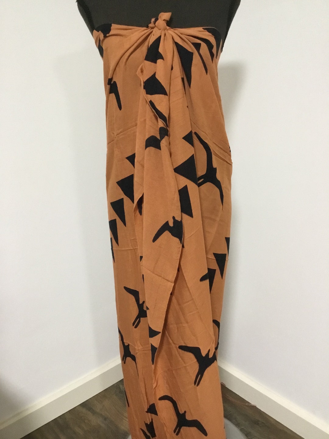 NEW! Limited Rayon Black Iwa Bird Triangle Tribal on Camel Hawaiian ...