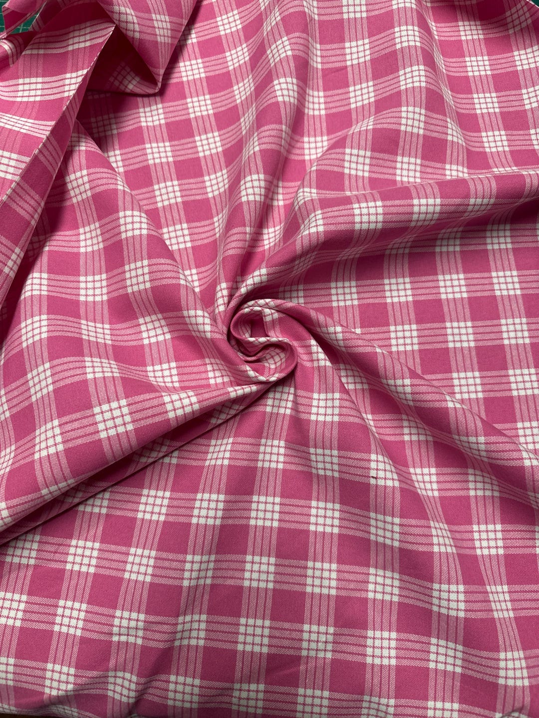 Palaka Fabric 100% Woven Cotton Dark Pink White Sold by the Yard ...