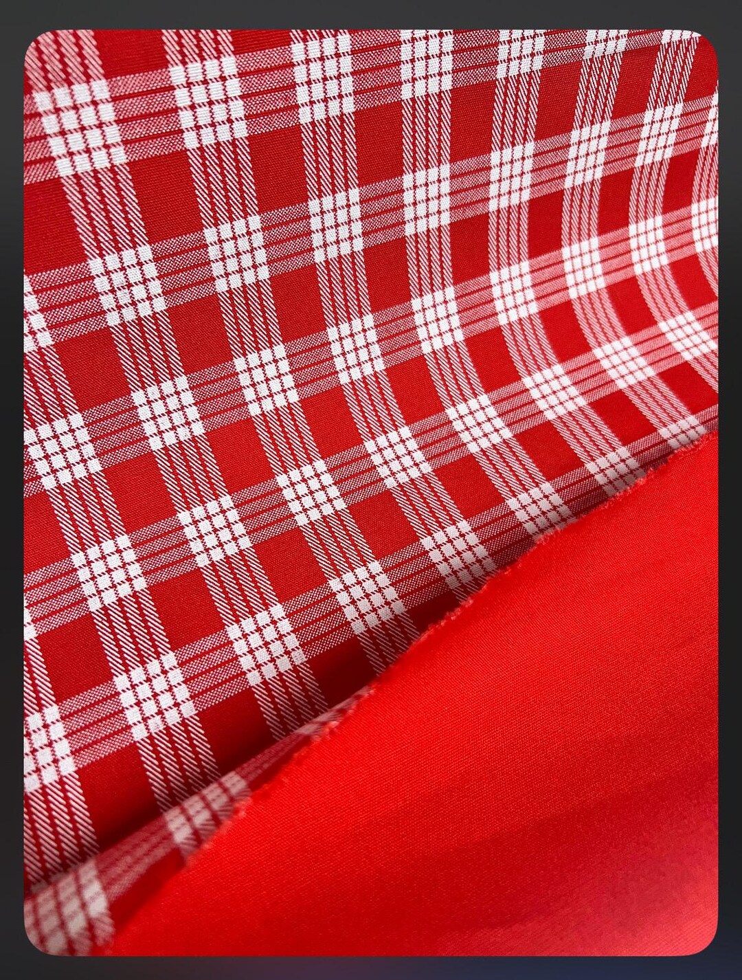 Palaka CANVAS Cotton Fabric in Red White One Sided Palaka Solid Red on ...