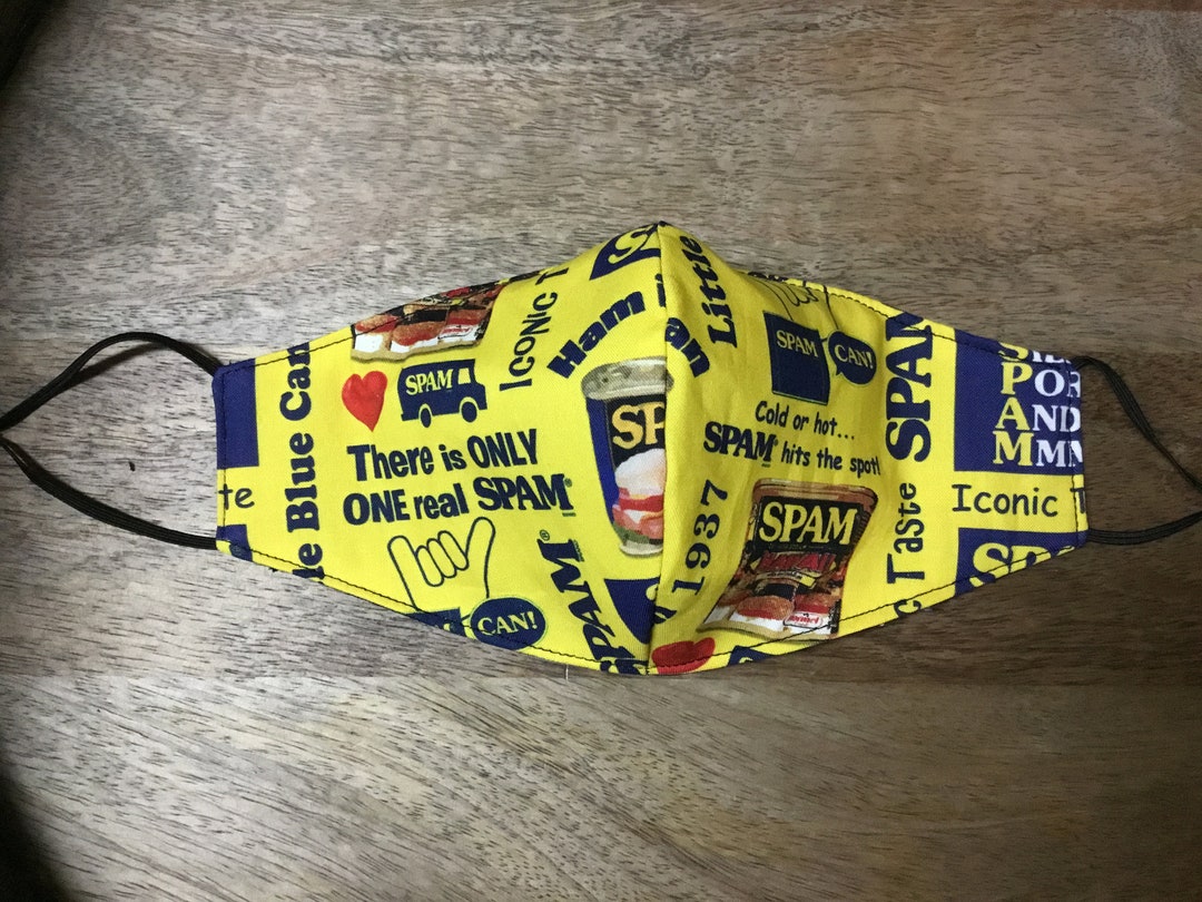 LIMITED! SPAM Cotton Hawaiian Print Face Mask Triple Layer With Nose ...