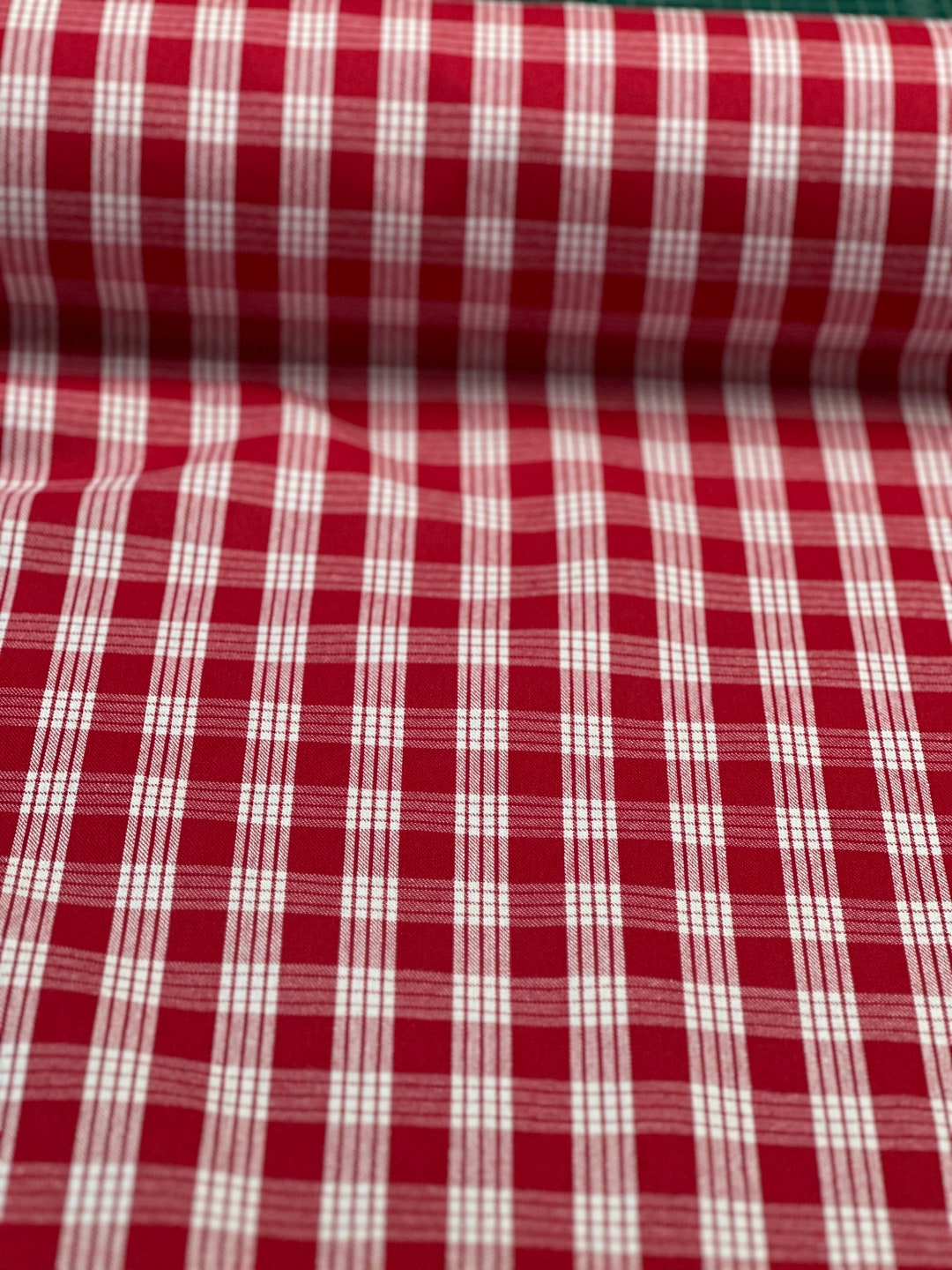 100% Heavy Cotton Palaka Fabric in Red White Sold by the Yard - Etsy