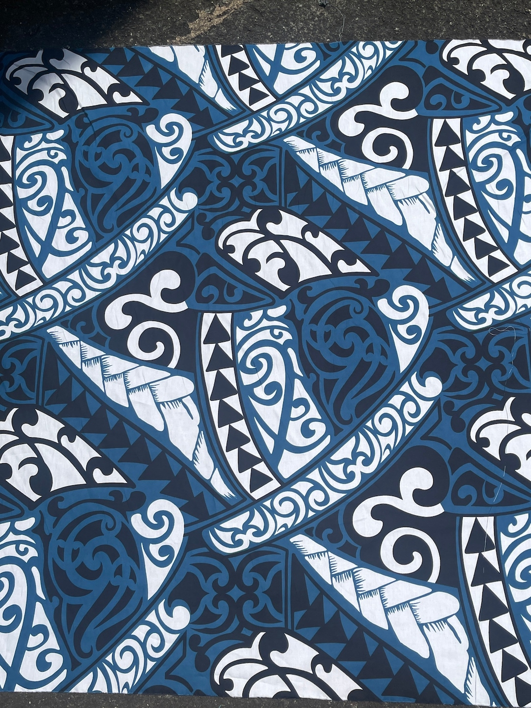 Dark Blue Polynesian Tribal Hawaiian Print Cotton Fabric by the Yard - Etsy