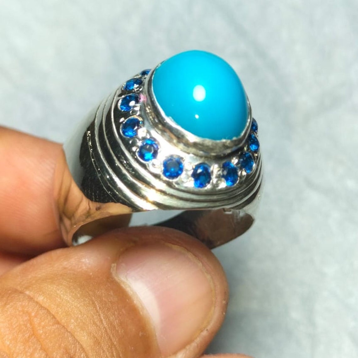 Arizona Turquoise, Original Blue Turquoise Stone With Blue Zircons ...
