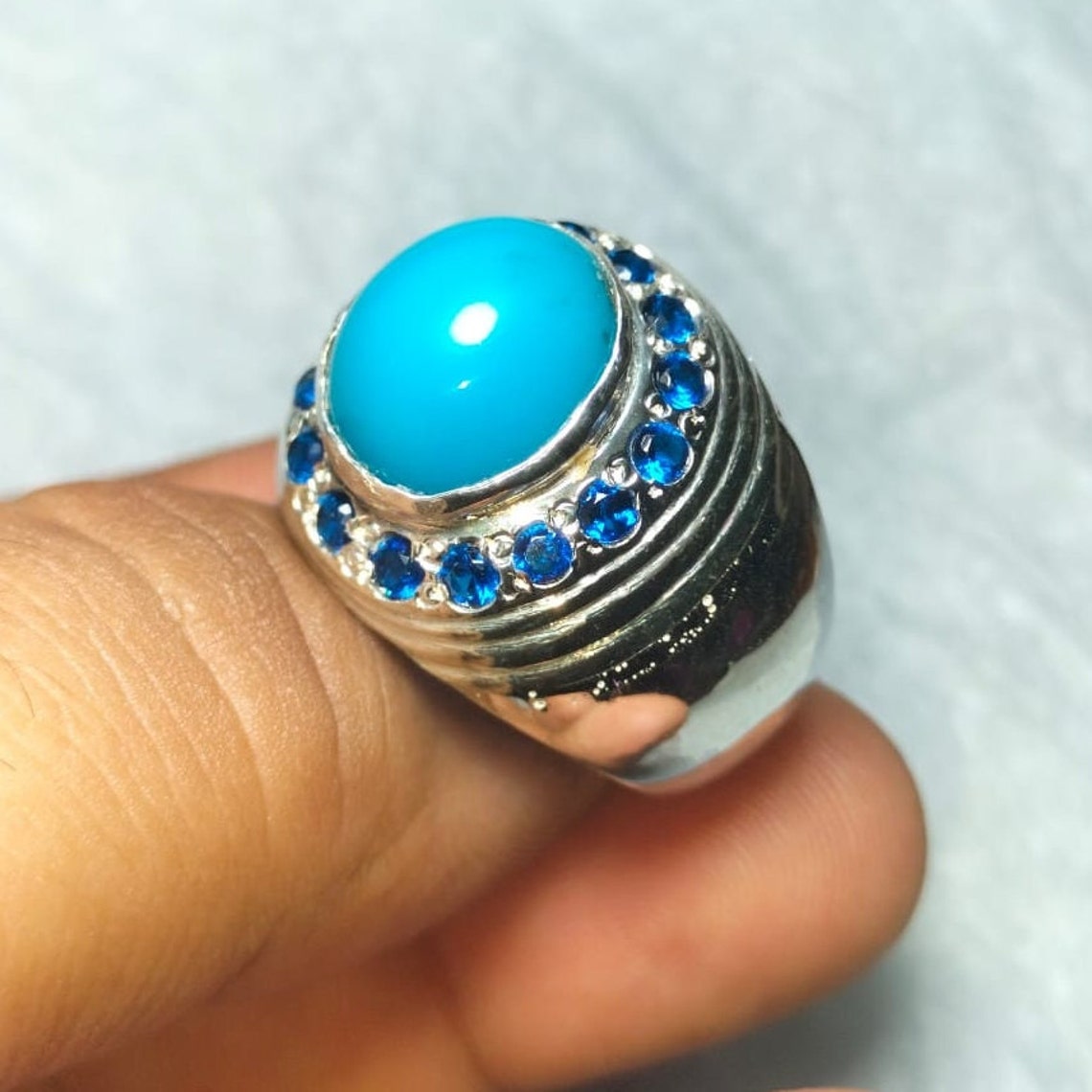 Arizona Turquoise, Original Blue Turquoise Stone With Blue Zircons ...