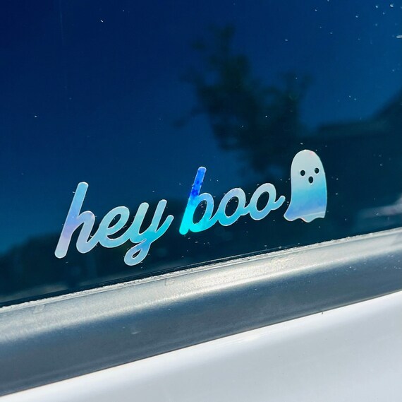 Hey Boo Cute Ghost Car Mirror Planner Laptop Cup Vinyl Decal - Etsy