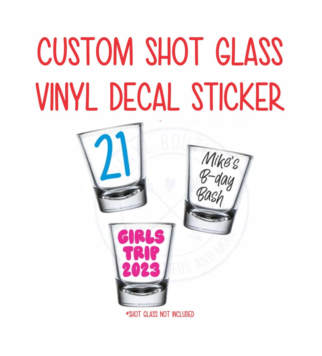 Custom Shot Glass Vinyl Decal Sticker | Bachelorette Bachelor Party ...