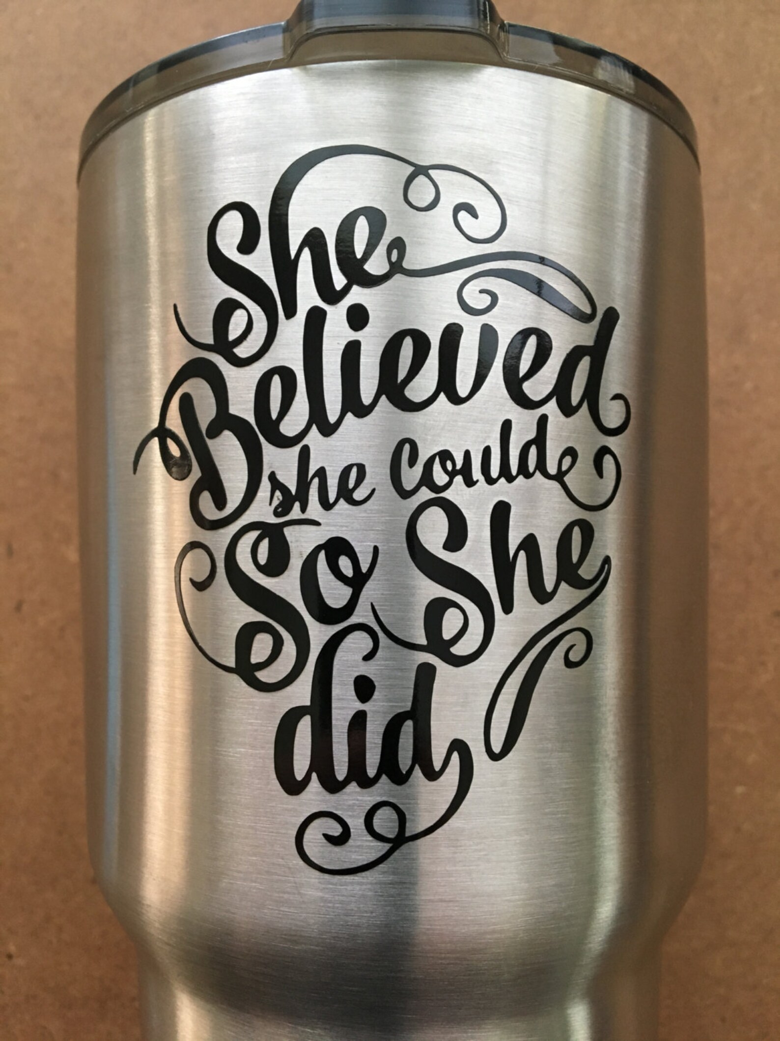 She Believed She Could so She Did Fancy Handwritten Planner Tumbler Cup ...