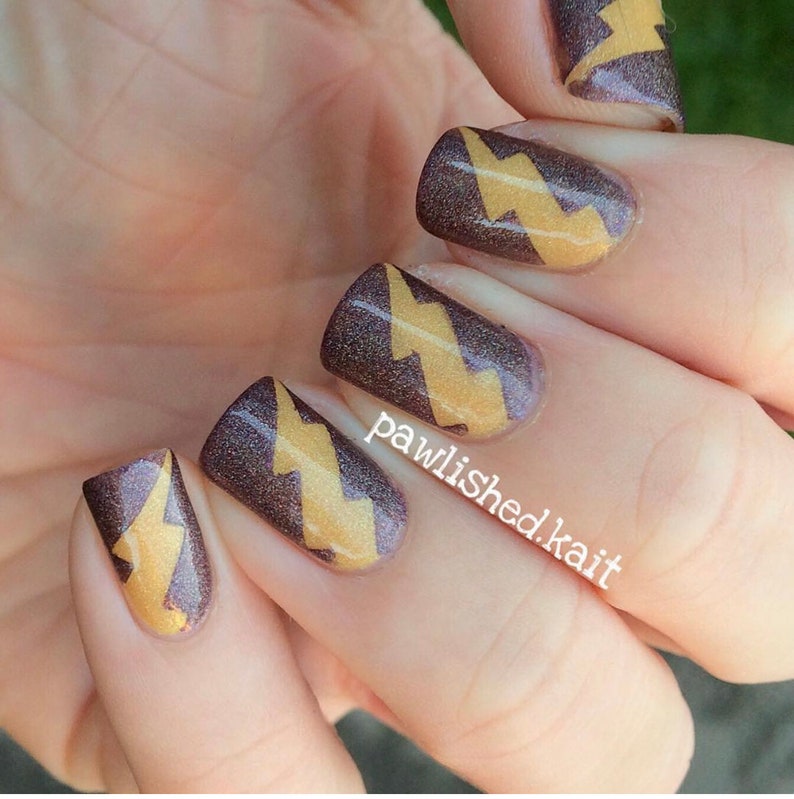 Lightning Bolts Nail Vinyl Fingernail Art Stencils - Etsy