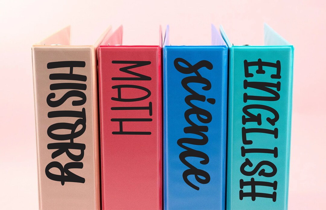 School Subject Notebook Binder Vinyl Decals - Etsy