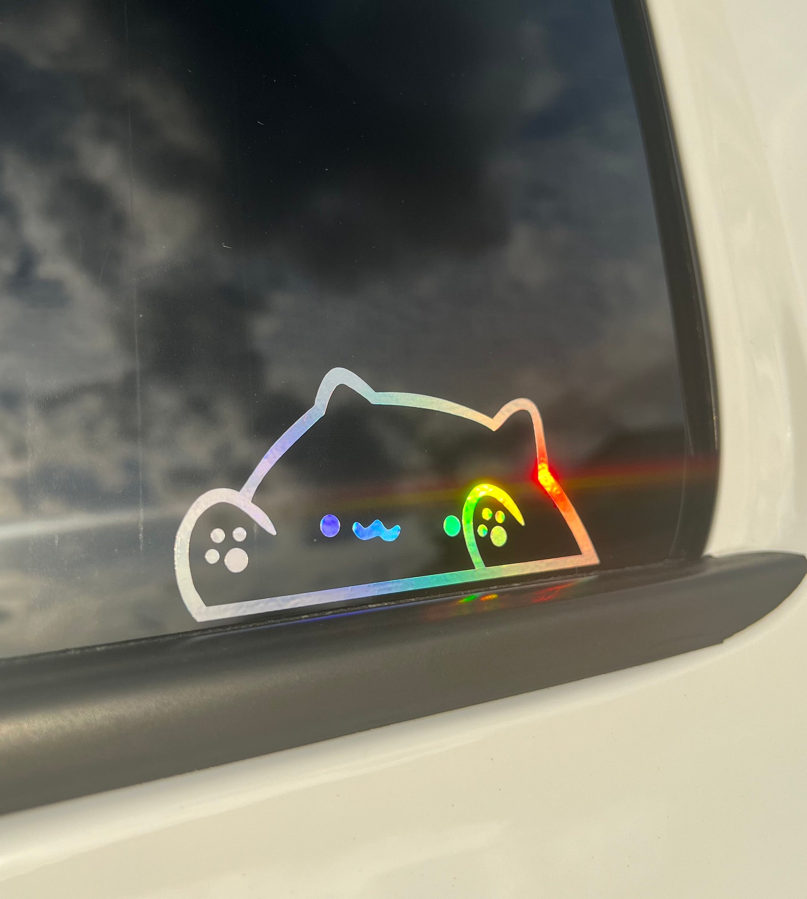 Peeking Bongo Cat Car Planner Laptop Cup Vinyl Decal Sticker - Etsy